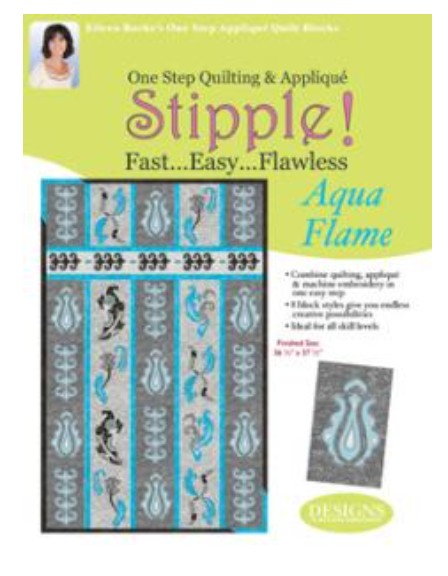 Stipple Design Aqua Flame CD by DIME Machine Embroidery Design for ...